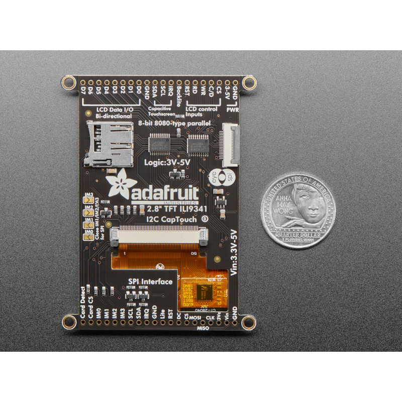 Ecran TFT LCD 2.8" avec breakout et port MicroSD - Connecteur EYESPI ...