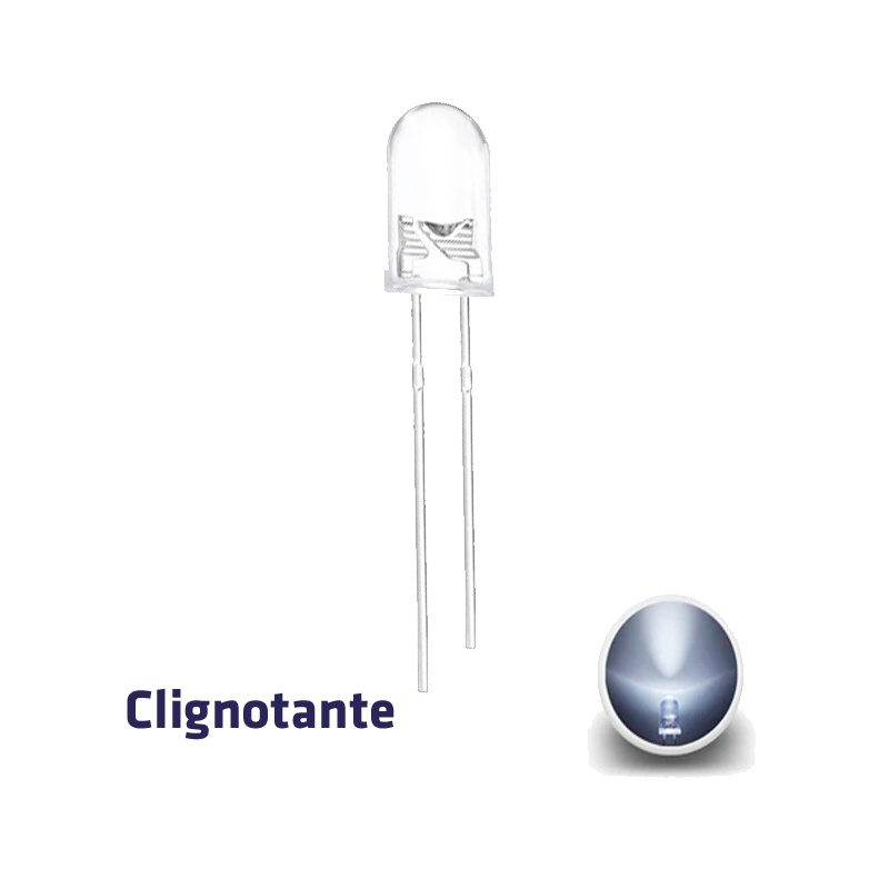 Diode LED clignotante blanche 5mm - Letmeknow