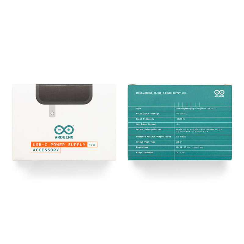 Alimentation officielle Arduino 45W USB C - Letmeknow