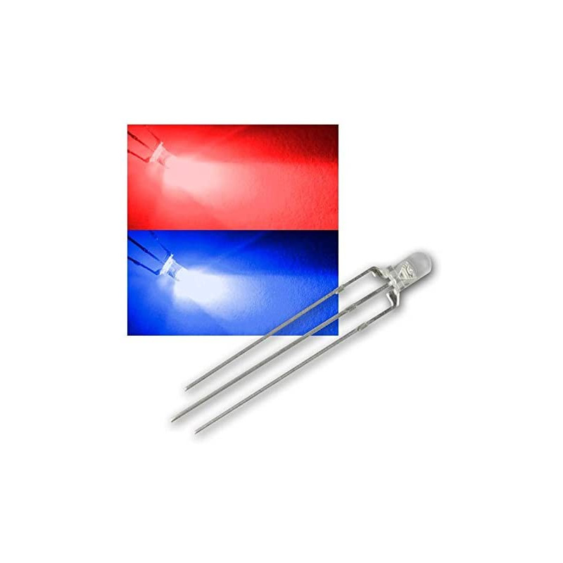 LED 3mm bicolore Rouge / bleu - Letmeknow